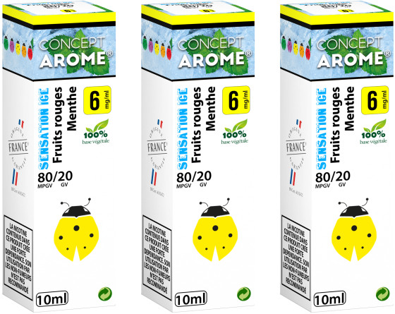 3xFL 80/20 ICE FRUITS ROUGES 06MG - CONCEPTAROME 3x10ml - 6MG ...