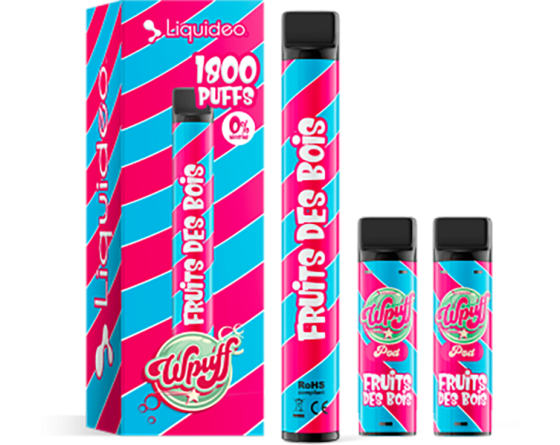 KIT FRUITS DES BOIS 17MG - 17mg - WPUFF STARTER KIT 1800 - WPUFF 1800 ...